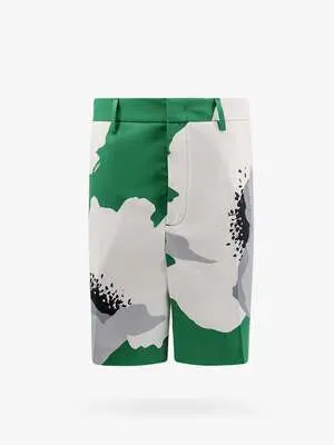 Valentino Garavani Cotton Bermuda Shorts With Flower Print