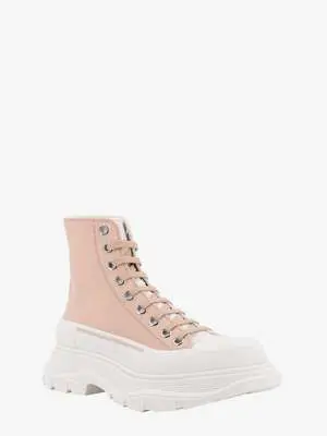 Alexander McQueen Bicolor Canvas Lace-up Boots - Pink
