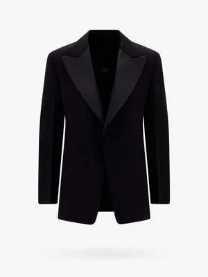 FERRAGAMO Wool Blazer With Satin Profiles - Black