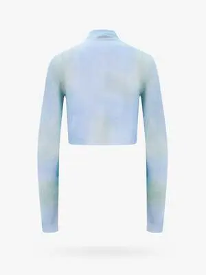 Off White Crop Fit Top With Tie Dye Effect