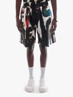 Alexander McQueen Cotton Bermuda Shorts With Print