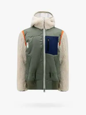 Sacai Nylon Jacket With Eco Shearling Inserts
