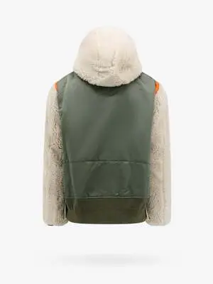 Sacai Nylon Jacket With Eco Shearling Inserts
