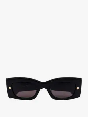 Alexander McQueen Acetate Rectangle Sunglasses - Black