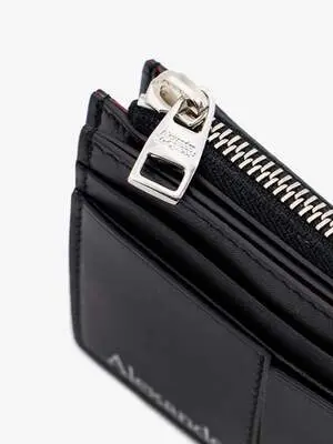 Alexander McQueen Leather Card Holder With Logo Print