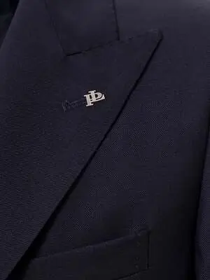 Tagliatore Mohair Wool Suit With Metal Monogram