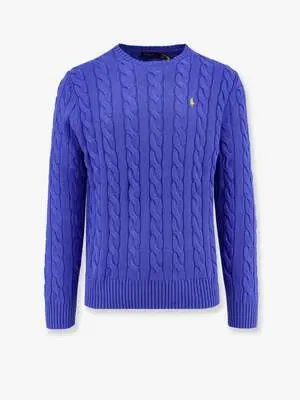 Polo Ralph Lauren Cable Knit Sweater With Embroidery - Blue