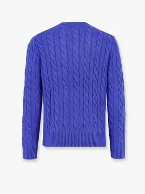 Polo Ralph Lauren Cable Knit Sweater With Embroidery - Blue