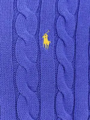 Polo Ralph Lauren Cable Knit Sweater With Embroidery - Blue