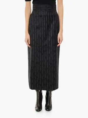 Alexander McQueen Wool Skirt With Striped Motif