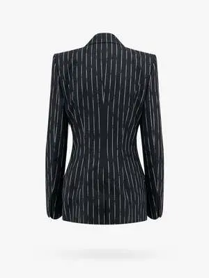 Alexander McQueen Doublebreasted Broken Pinstripe Blazer