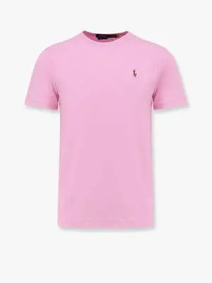 Ralph Lauren Cotton Tshirt With Logo Embroidery - Pink