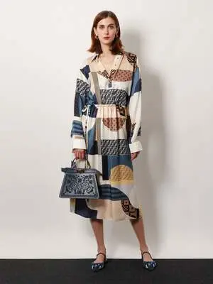 Fendi Patchwork Silk Dress - Multicolor
