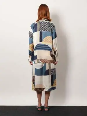 Fendi Patchwork Silk Dress - Multicolor