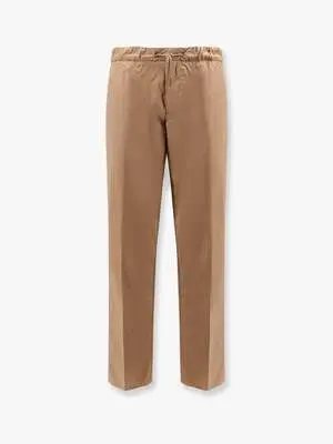 NUGNES 1920 Cotton Blend Jogger Trousers - Beige