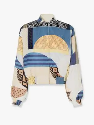 Fendi Reversible Patchwork Silk Bomber