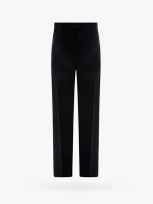 FERRAGAMO Virgin Wool Trouser With Satin Inserts - Black