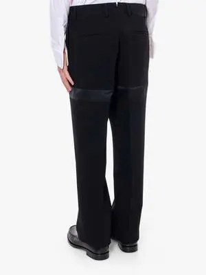 FERRAGAMO Virgin Wool Trouser With Satin Inserts