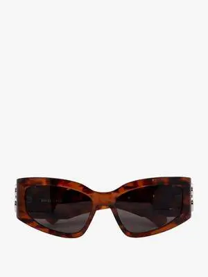 Balenciaga Cat Eye Sunglasses With Logo Plate - Brown