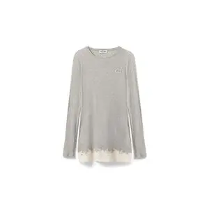Miu Miu Ribbed Jersey And Lace Dress
