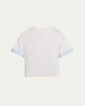 Simkhai Sutton Short-sleeve Combo Top - White