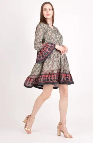 RAAS Juniper Ajrakh Print Mini Dress
