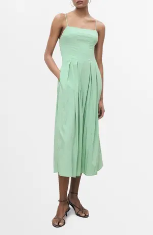 Mango Pleated Midi Dress