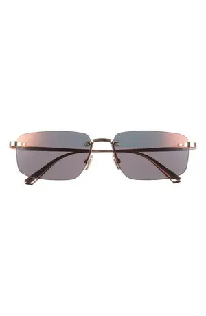 Dior Rectangle Sunglasses - Matte Rose Gold / Smoke