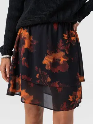 SAINT + SOFIA Etta Mini Layered Skirt - Autumn Floral