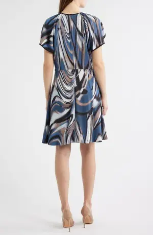 BOSS Swirl Print A-line Dress