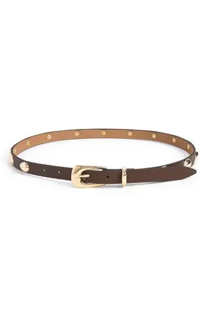 Ettika Studded Leather Belt - Coffee