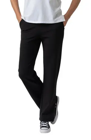 SAINT + SOFIA Straight Leg Jersey Trouser - Plain Black