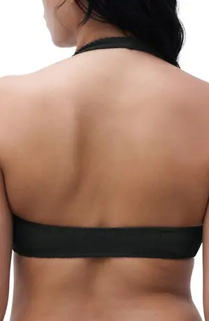 Chantelle Textured Tie Front Bikini Top - Black