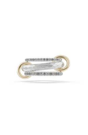 SPINELLI KILCOLLIN Linked Diamond And Hammered Sterling Silver Ring - Silver Gold