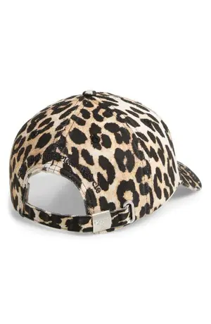 GANNI Cotton Baseball Cap - Leopard