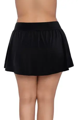 TRIMSHAPER Mid-rise Swim Skort - Black