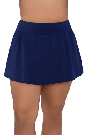 TRIMSHAPER Mid-rise Swim Skort - Ink