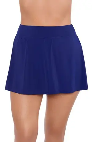 TRIMSHAPER Mid-Rise Swim Skort Ink