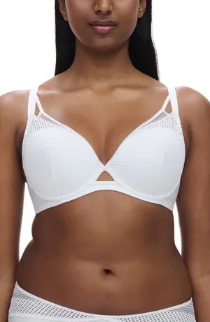 Chantelle Plunge Contour Underwire Bra - White