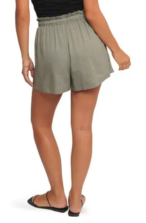 PETAL & PUP Paperbag Waist Linen-blend Shorts