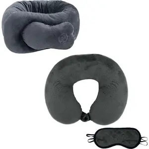 PURSONIC Travel Pillow & Neck/shoulder Massaging Wrap - Grey
