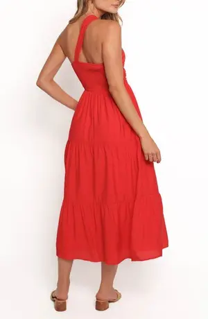 PETAL & PUP One-shoulder Maxi Dress - Red