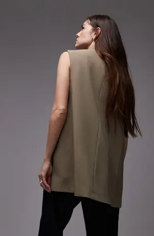 Topshop Sleeveless Longline Blazer