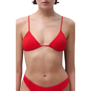 Chantelle Jacquard Triangle Bikini Top - Cherry Red