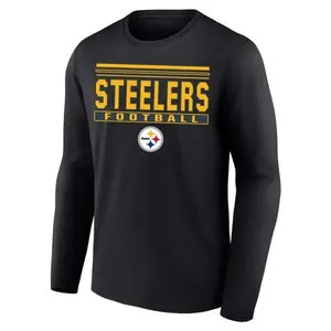Profile Pittsburgh Steelers Big & Tall Pop Long Sleeve T-shirt - Black