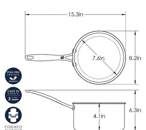 NORDICWARE Basalt 3 Qt Sauce Pan