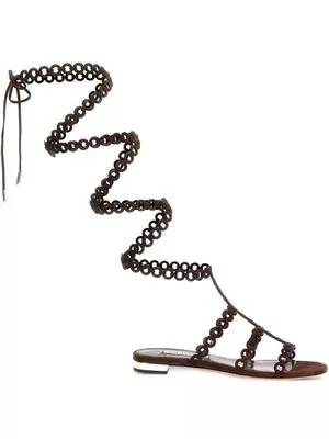 AQUAZZURA Infinity Chain Gladiator Sandals - Brown