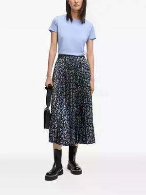 BOSS Floral-print Pleated Midi Skirt