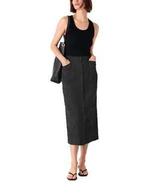 Whistles Sienna Plisse Midi Skirt