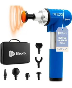 LIFEPRO Sonic Lx Professional Percussion Massage Gun With Heat - Blue